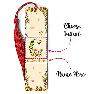 GOLEEX Personalized Initial Bookmark Leopard Magnetic Bookmarks Customized Name Letter Page Markers Cute Reading Gifts for Book Lovers Students Women Teens Adults at Christmas