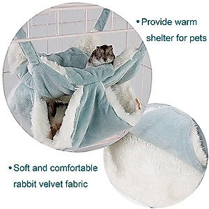 ABLAZEZAI Small Animals Hanging Hammock for Hamster, Sugar Glider Warm Bed House, Double Bunkbed Cage for Guinea Pig, Small Pet Cage for ChinchillaSquirrel Ferret Hedgehog