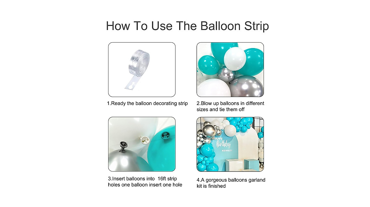 AIOZX Teal Balloons Garland Kit for Any Celebration