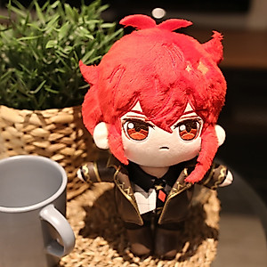 uoozii 23cm/9inch Poseable Genshin Impact Xiao Plush Figure Hu Tao Klee Zhongli Venti Kazuha Cosplay Plushie Doll with Changeable Doll Clothes Collectable Gift (Xiao, Poseable)