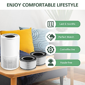 2 Pack Vista 200 Replacement Filter Compatible with LEVOIT Vista 200 Air Purifier, 3-in-1 H13 True HEPA Filter Replacement, Fit Part No.Vista 200-RF