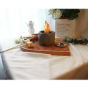 Tabletop Fire Pit Bowl Indoor Outdoor for Smores,Table Top Fire Pit Bowl,Table Top Firepit for Outside Patio, Mini Indoor Fire Pit Ethanol,Portable Tabletop Fireplace, Smokeless(Geometric Rhombus)