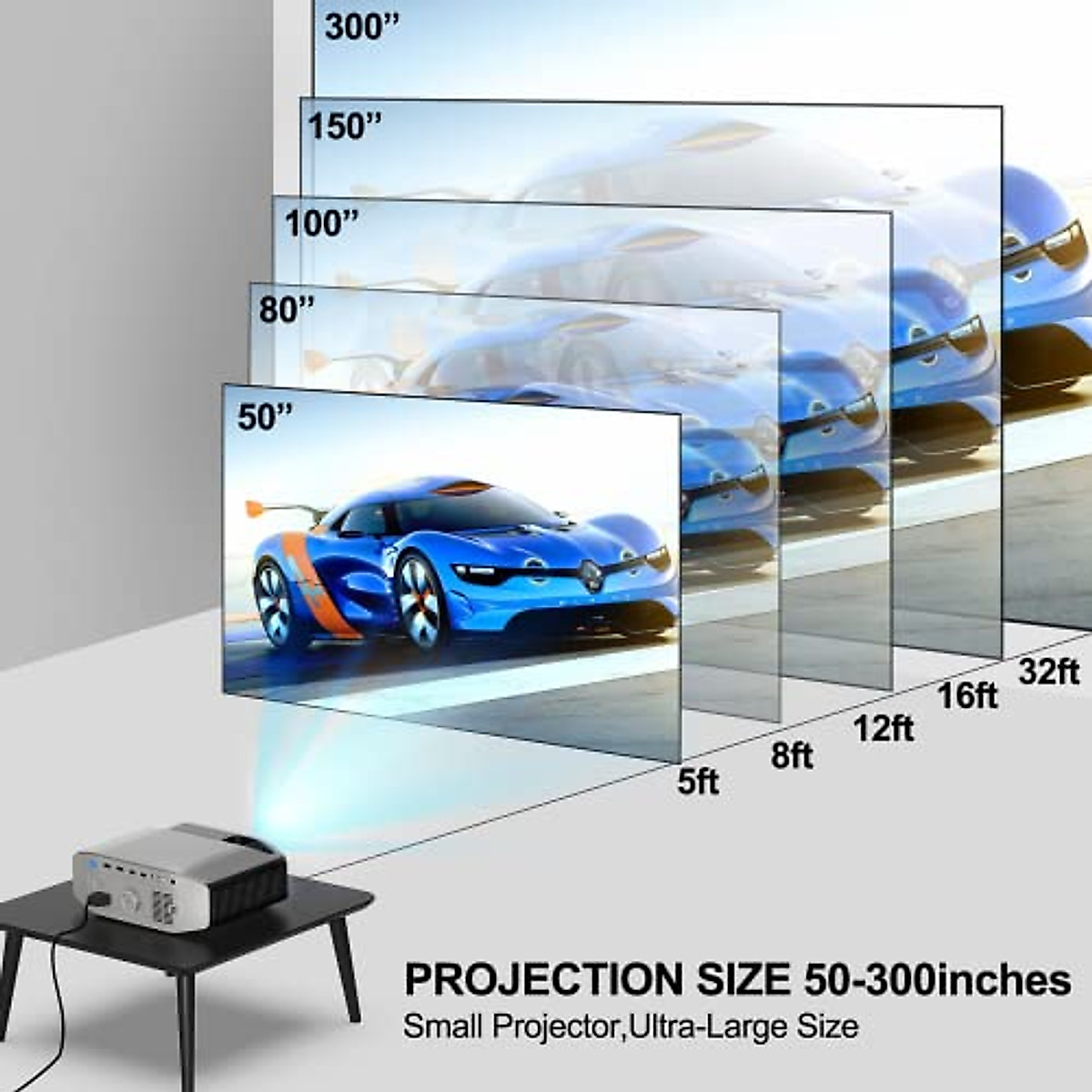 Portable Projector for Outdoor Movies, vamvo L6200 Home Theater Movie Projector, Supported 1080P Full HD Video Projector Compatible with Fire TV Stick, PS4, HDMI, VGA, AV and USB
