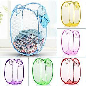 Magik 3 Pack Pop Up Folable Laundry Basket Mesh Hamper Washing Clothes Bag Storage Bin