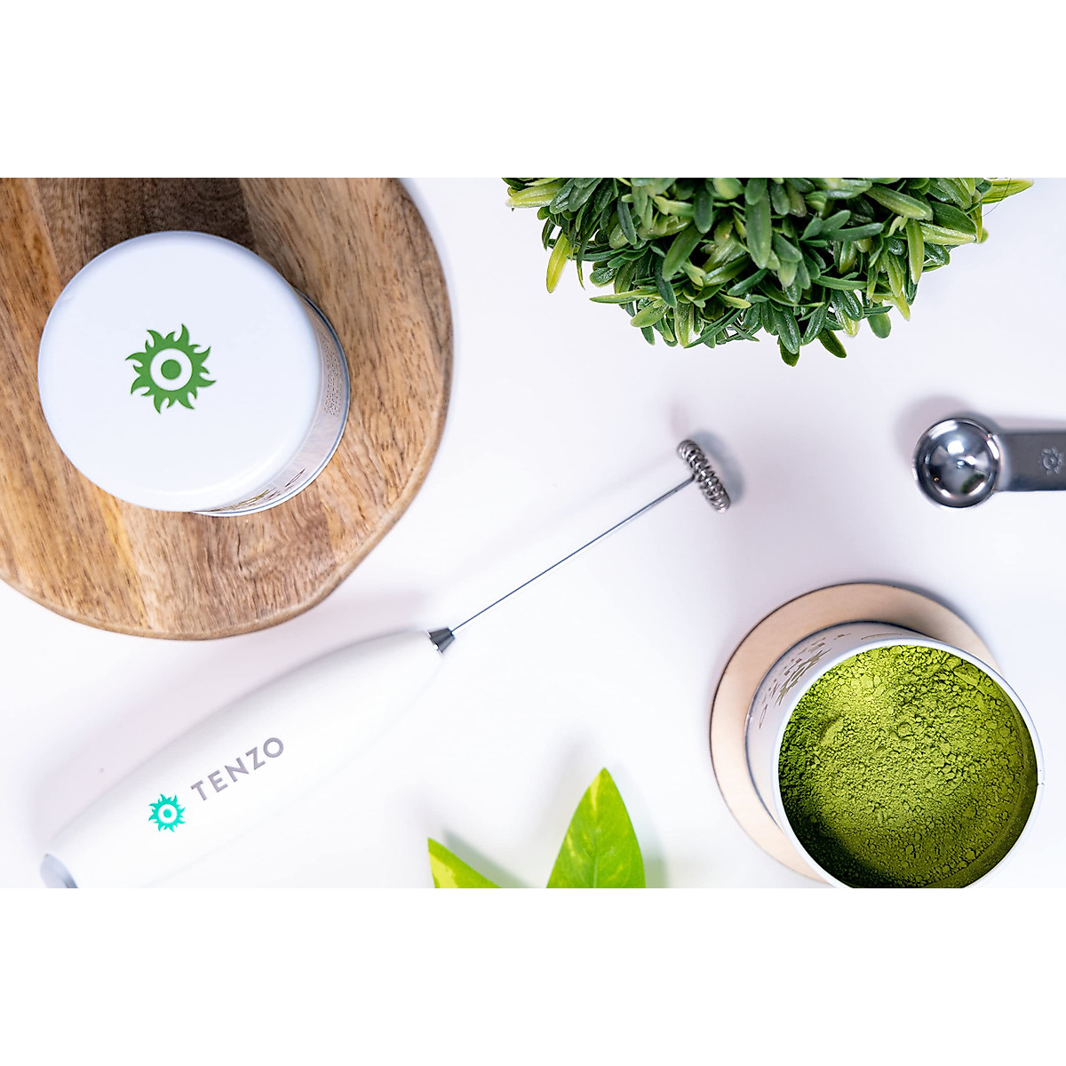 Tenzo Matcha Green Tea Powder Original Blend (1.06 Ounce) with Whisk Drink Mixer