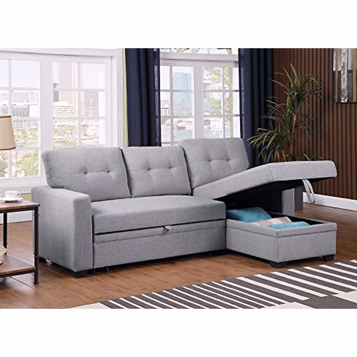 Devion Furniture Russ Sofabed, Light Gray