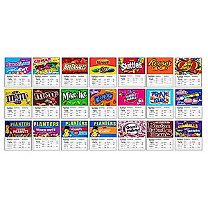 2.5" Candy Vending Machine Nutrition Labels Stickers (24 Pack)