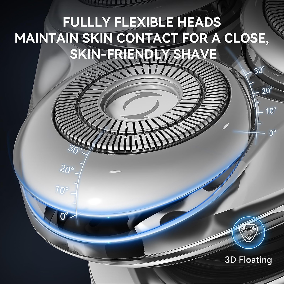 Electric Razor for Men, kensen Rechargeable Men's Rotary Shaver Cordless, Waterproof, Wet & Dry, 3D Magnetic Floating Head, LED Display – The Ultimate Electric Razor for Men's Shaving