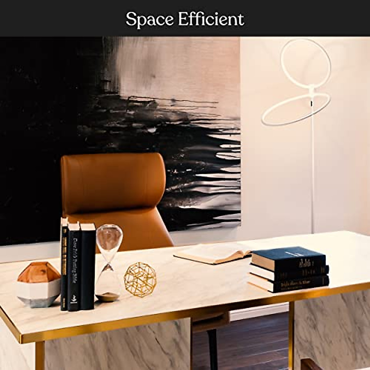 Brightech Eclipse Dimmable LED Floor Lamp, Modern Torchiere Floor Lamp for Living Rooms & Offices – Super Bright Tall Lamp with Dimmable Options for Reading, Standing Lamp Living Room Décor - Silver