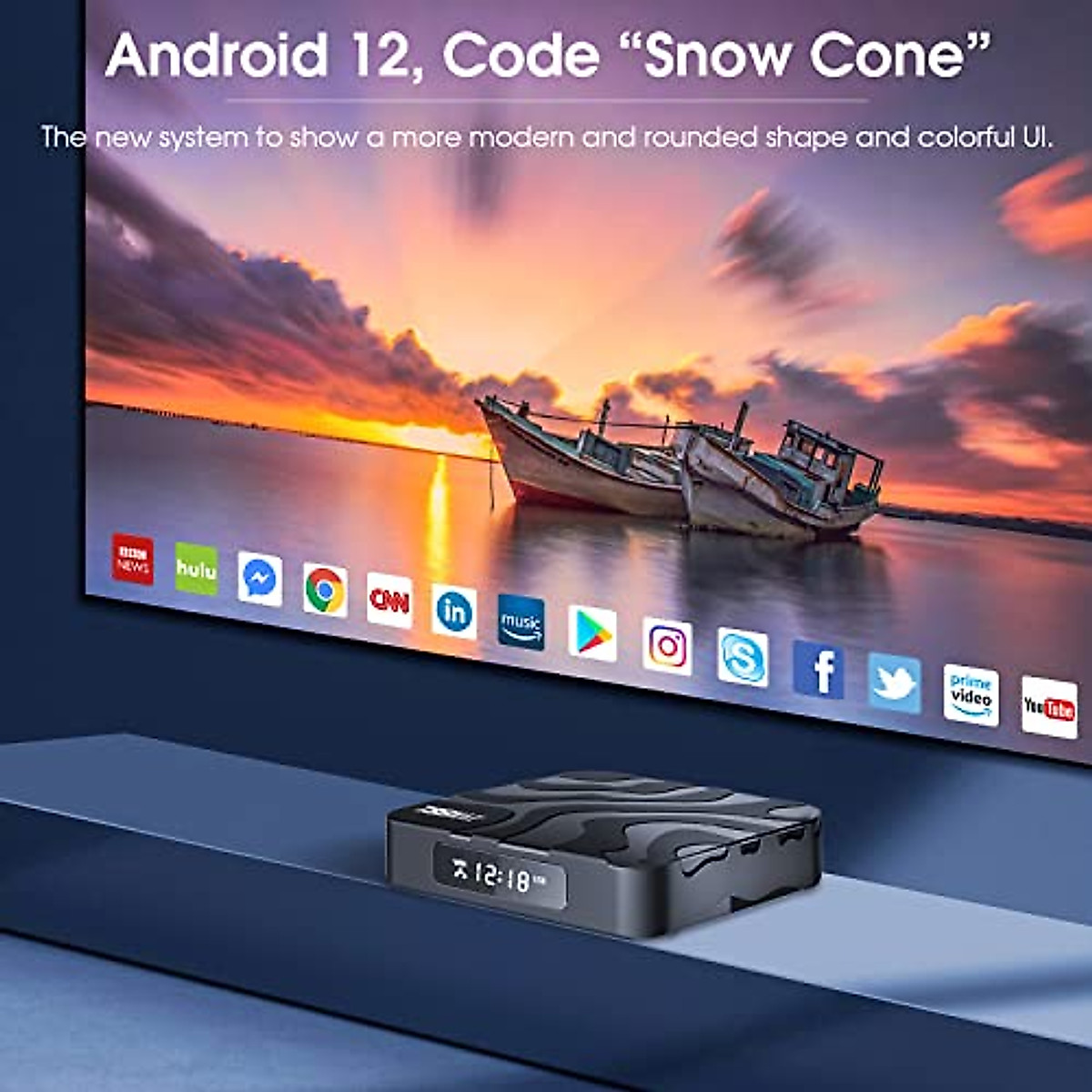 Android TV Box 12.0, Antfraer T95MAX Android TV Box H618 4GB RAM 32GB ROM Android Box Support WiFi6 2.4G/5.8Ghz Bluetooth 5.0 3D 6K Android Box Video TV Box