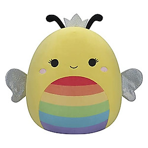 Squishmallows Original 12-Inch Sunny Honey Bee with Rainbow Belly and Silver Crown- Medium-Sized Ultrasoft Official Jazwares Plush