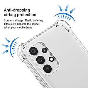 for Samsung A53 5G Case, Galaxy A53 5G Case and Screen Protector, Shockproof Crystal Clear Slim Soft Silicone TPU Protective Phone Cover for Samsung Galaxy A53 5G (Clear)