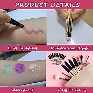 OVIQERKI 18 color eyeshadows stick shimmer,Highlighter waterproof eyeshadow pen,Colour pop eye makeup (Rose Gold # 03)