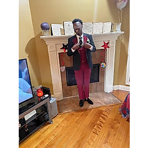 Men's Formal Wear Slim Fit 3 Piece Suit One Button Business Wedding Prom Suits Blazer Tux Vest & Trousers Purple