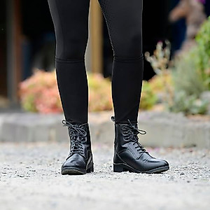 SAXON. Syntovia Lace Paddock Boots, Black, Ladies 8