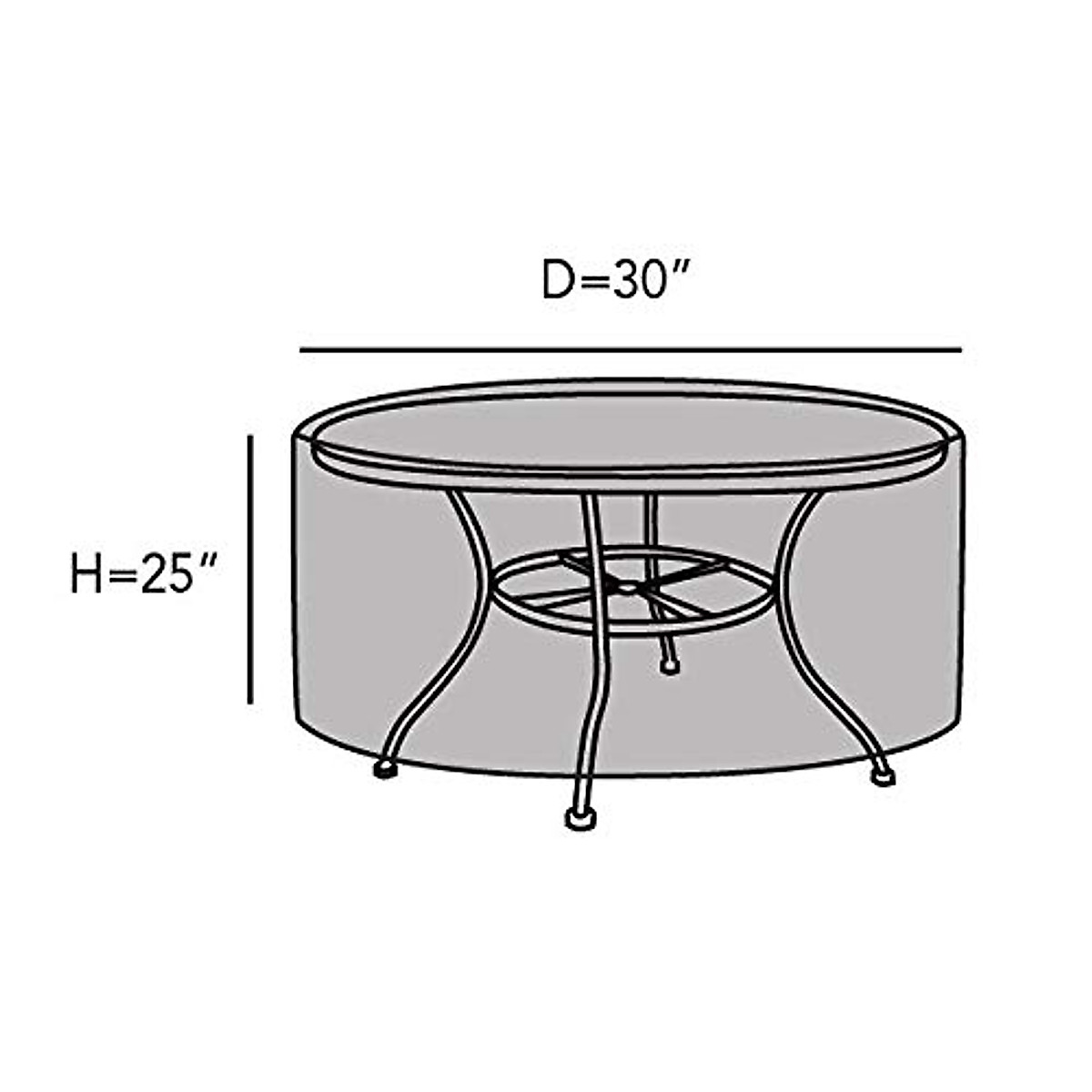 Covermates Round Dining Table Cover - Water-Resistant Polyester, Mesh Ventilation, Patio Table Covers, 30DIAMETER x 25H, Khaki