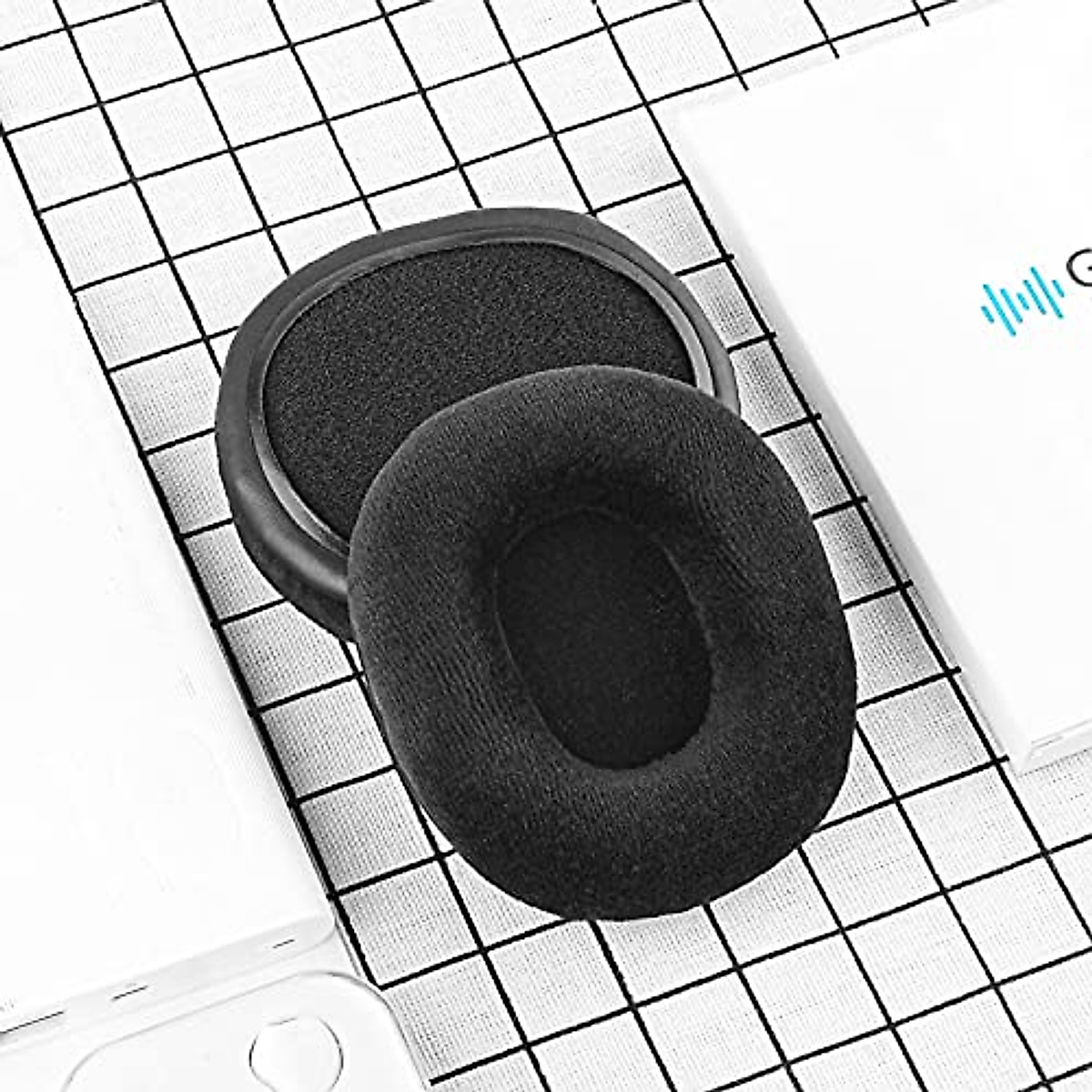 Geekria Comfort Velour Replacement Ear Pads for Sony MDR-7506, MDR-V6, MDR-CD900ST Headphones Ear Cushions, Headset Earpads, Ear Cups Cover Repair Parts (Black)