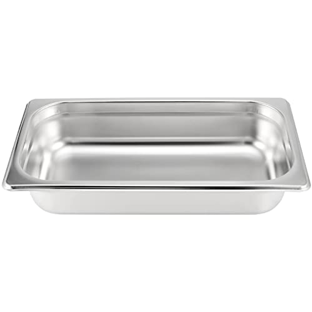 4 Pack 1/3 Size x 2.5 Inch Deep Steam Table Pan, 12.8"x6.9"x2.6" Stainless Steel Anti-Jam Hotel Pan for Food Warmer, Buffet Server, Restaurants and Catering Supplies, 22 Gauge