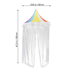 VOSAREA Rainbow Bed Canopy Half-Round Dome Reading Corner Tent Decorative Mosquito Net for Toddlers -1.2m