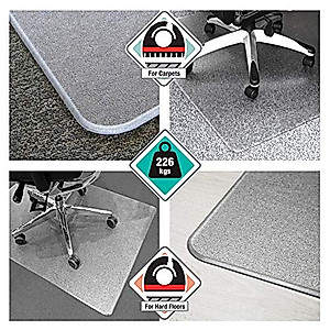 Floortex Extra Thick Heavy Duty Polycarbonate Chair Mat 35" x 47" for Hard Floors and Carpets