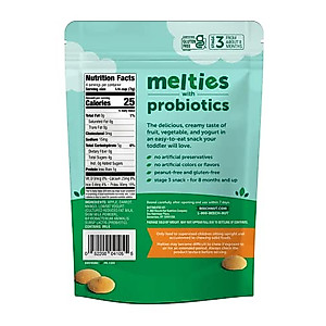 Beech-Nut Probiotic Melties Baby & Toddler Snack Melts, Apple Carrot Mango Yogurt, 1 oz (7 Pack)