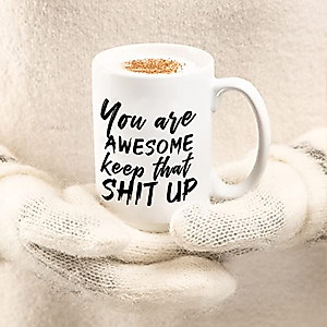 Novelty 15oz Ceramic Tea & Coffee Mug for Your Mom, Dad, Sister or Brother; Funny and Cool Christmas, Birthday, Anniversary, Holiday or Graduation Gift