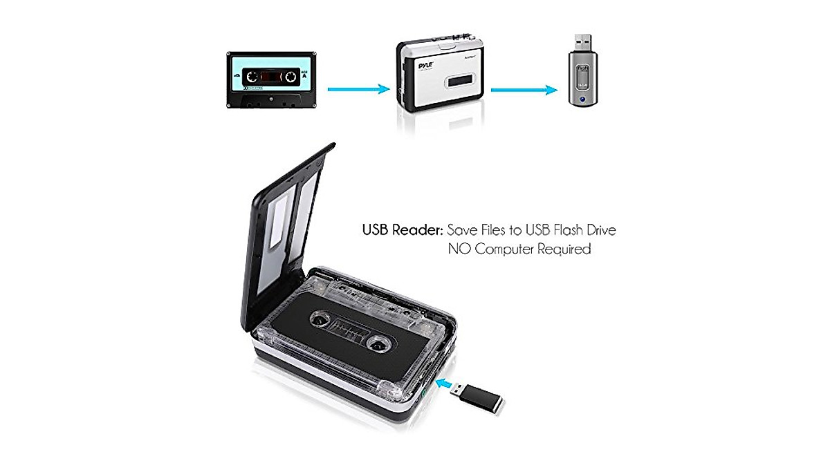 2-in-1 Cassette-to-MP3 Converter Player Recorder - Portable Battery ...