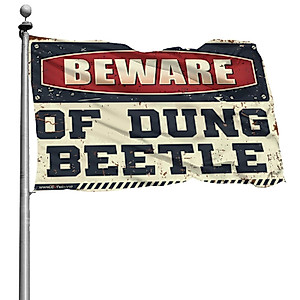 Funny Dorm Flags Beware Of Dung Beetle Flag Stuff For Your Room Windsocks Outdoor (Size : 60X90CM)