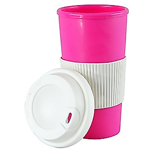 Southern Homewares Coffee Travel Thermal Mug Double Walled With Screw Top Lid Pink