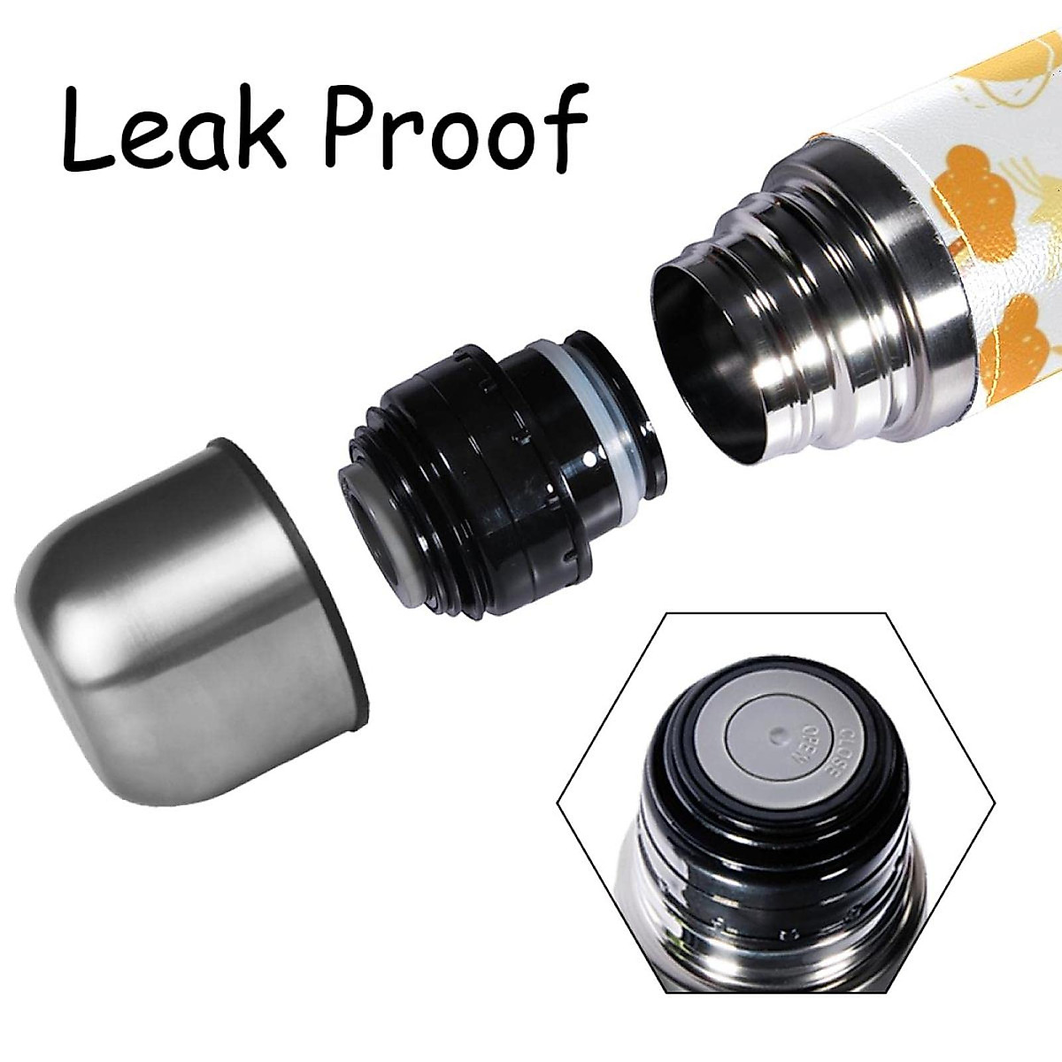 Stainless Steel Leather Vacuum Insulated Mug Giraffe Thermos Water Bottle for Hot and Cold Drinks Kids Adults 16 Oz