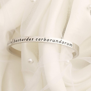 BNQL Nolite Te Bastardes Carborundorum Inspirational Cuff Bracelet Quote Bracelet (silver)