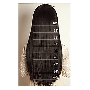 Womens 18 Clips 8pcs Full Head Hair Extensions 26 Inch Long Straight Dark Red Hairpiece