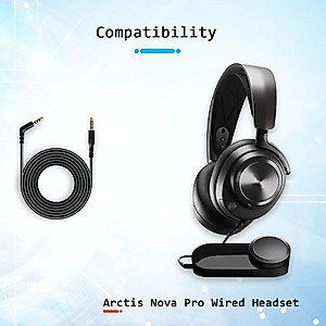 QJYTH Replacement Cable Cord Compatible with SteelSeries Arctis Nova Pro Wired Headset