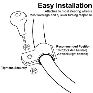 2 Pieces Steering Wheel Knob Spinner Suicide Knobs Steering Wheel 360 Degrees Rotation Tractor Accessories for Cars, Trucks, Tractors, Boats, Golf Carts (Black and Brown)