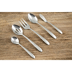 Cambridge Silversmiths Jude Mirror 45 Piece Flatware Set, Service for Eight, silver
