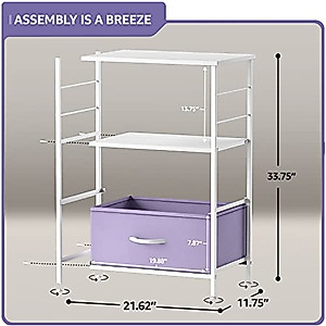 Sorbus Kids Dresser with 8 Drawers and 2 Drawer Nightstand Bundle - Matching Furniture Set - Storage Unit Organizer Chests for Clothing - Bedroom, Kids Rooms, Nursery, & Closet (Purple)