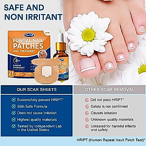 Toenail Fungus Treatment Extra Strength - Nail Fungus Treatment For Toenail, Toe Nail Fungus Treatment Extra Strength, Nighttime Fungal Nail Patches &amp; Fungus Nail Treatment Liquid Set (21patches+15ml)