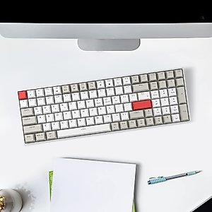 Newmen GM1000 96% Mechanical Keyboard,Wired/Bluetooth/2.4G Hot swappable Anti-Ghosting 100 Keys Mechanical Gaming Keyboard with RGB Backlit,for Windows Mac and Android(Brown)