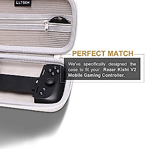 LTGEM EVA Hard Case for Razer Kishi V2 Mobile Gaming Controller - Travel Protective Carrying Storage Bag (White)