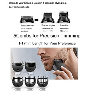 Shaver Trimmer Head Electric Shaver Beard Trimmer Head Compatible + 5pcs Comb Trimming Set With Series 3, Bt32 Head Replacement Blade