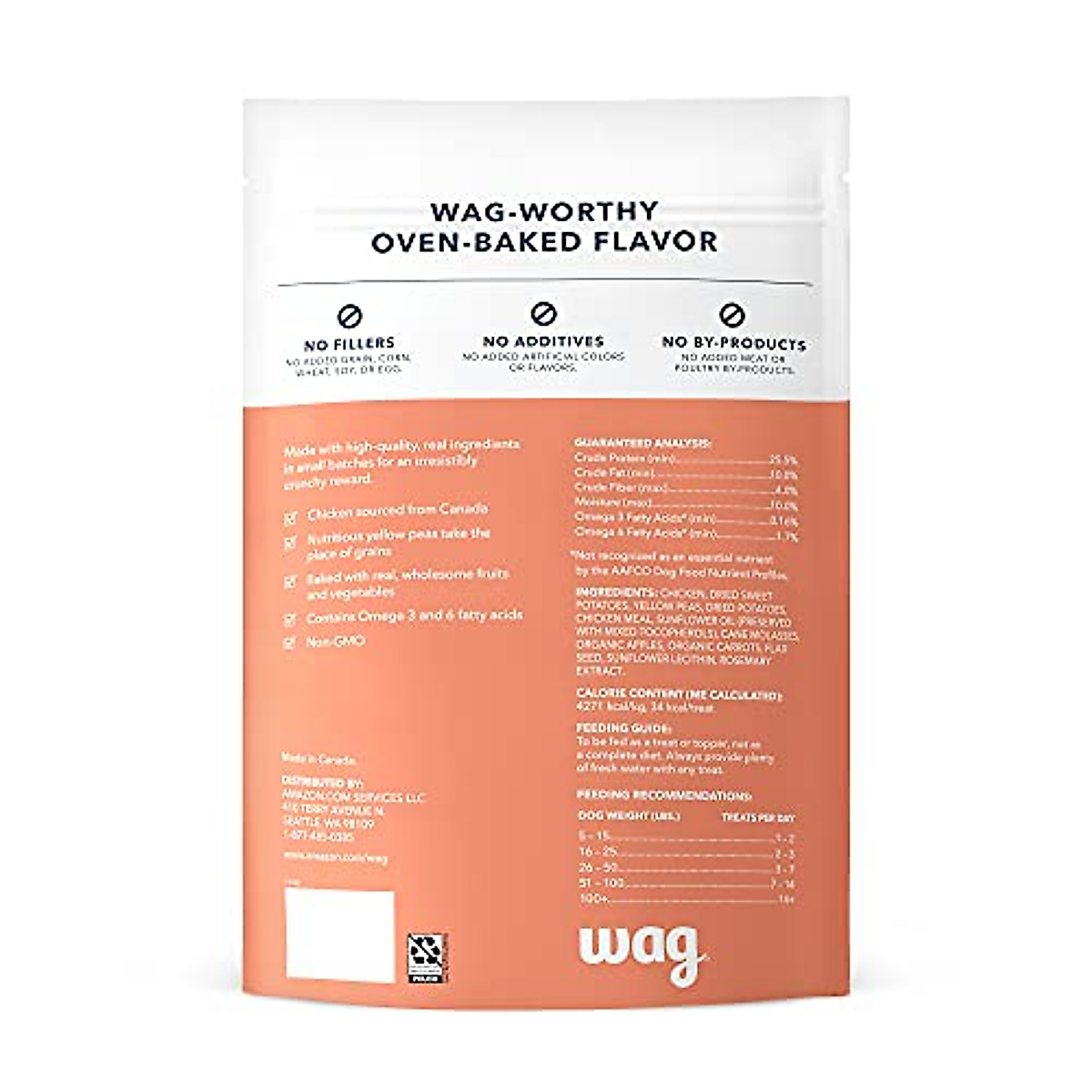 Amazon Brand - Wag Baked Biscuits Crunchy Dog Treats, Chicken, 1.5 lb