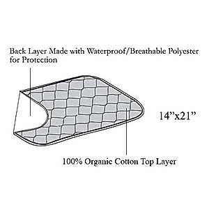 American Baby Company 2 Pack Waterproof Quilted Lap and Burp Pad Cover made with Organic Cotton Top Layer, 21" x 14"