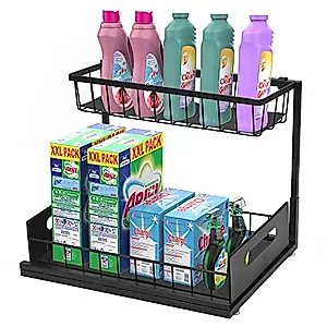 Under Sink Organizers and Storage, Under Sink Organizer, Under Sink Kitchen Rack, Pull-Out Home Organizers, 2-Tier Slide Out Sliding Shelf Under Cabinet Storage