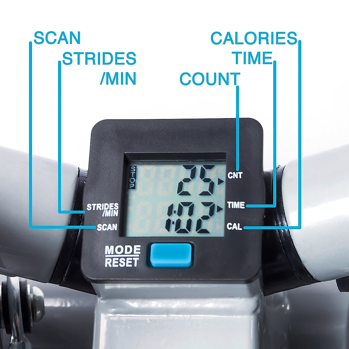 Efitment Mini Stepper Steppers for Exercise at Home Stair Step Cardio Thigh Master Workout Equipment Fitness Pedal Exerciser Non-slip Pedals with Resistance Bands LCD Digital Monitor Climber - S023