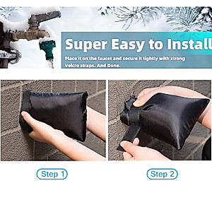 Outdoor Faucet Covers for Winter, Actgan 8.3"H x 6"W Thickened Outside Garden Faucet Socks for Freeze Protection, Reusable Insulated Faucet Covers, 3 Pack, Black