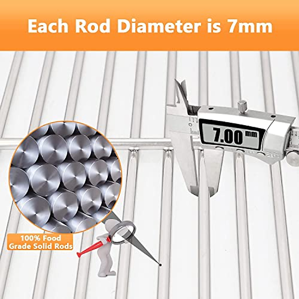 Hisencn Grill Cooking Grate for Charbroil 463241113 463449914 463411512 463446015, for Nexgrill 720-0830H 720-0783E 720-0888, for Master Forge 1010037, Stainless Steel Grids Replacement Part, 17 1/4"