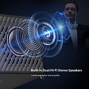 OTOUCH Native 1080P Projector 15000LM/600ANSI 5G WiFi Bluetooth Projector 4K Support 4P Keystone/Phone Sync/Dual HiFi Speakers/BT Remote/Good Heat Dissipation for Phone PC TV Stick Switch PS5