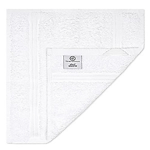 TowelFirst Luxury Washcloth Set with Loop to Hang, 6 Pack, 13 x 13 Inches, 100% Cotton, Ultra Soft and Highly Absorbant