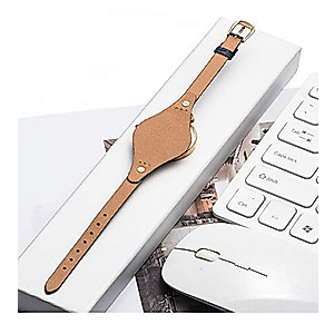 Dioway Women's 8mm Spring Bar Watch Band Genuine Calf Leather Replacement Straps for Fossil ES3148 ES4119 ES4176 ES3262 ES3077- Fossil Watch Band (Blue)