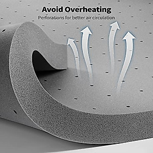 PERLECARE 3 Inch Mattress Topper Queen, Memory Foam Mattress Topper for Cooling Sleep, Bamboo Charcoal Infusion for Odor Absorption, CertiPUR-US Certified